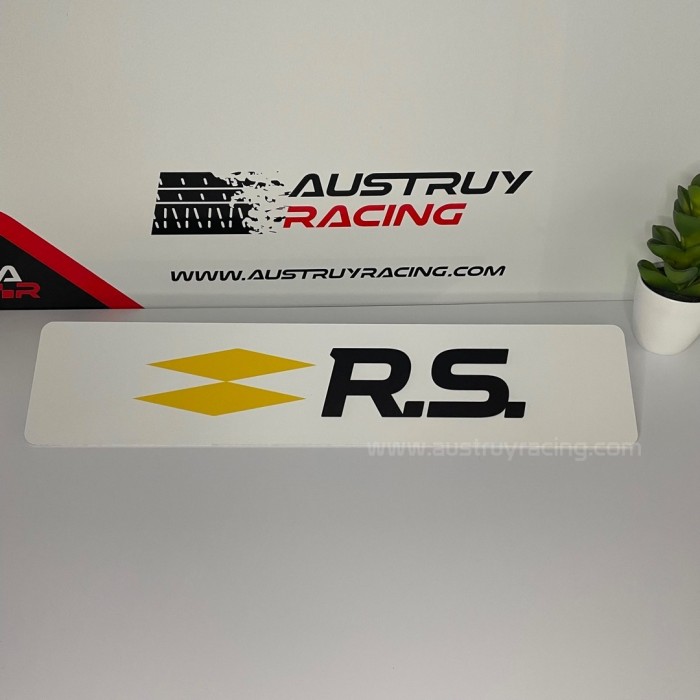 Cache plaque RS Renault Sport Blanc Eco